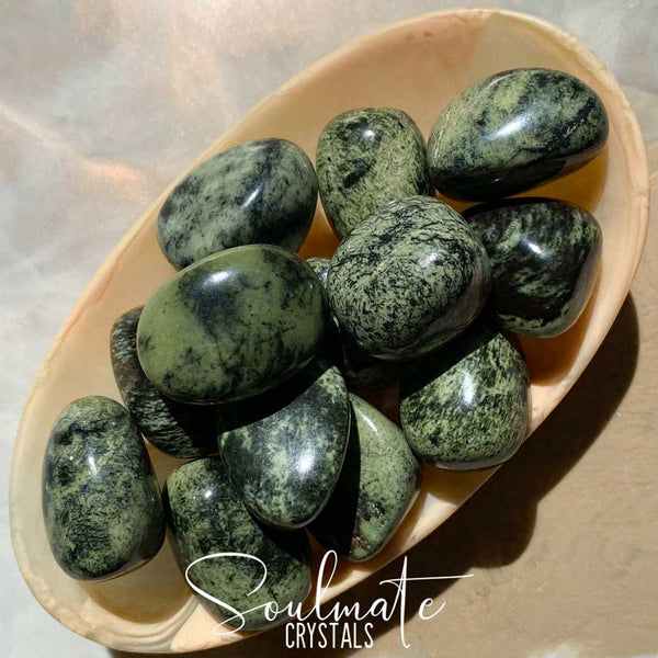 CHYTHA JADE SERPENTINE TUMBLED STONE MEDIUM-LARGE - Soulmate Crystals
